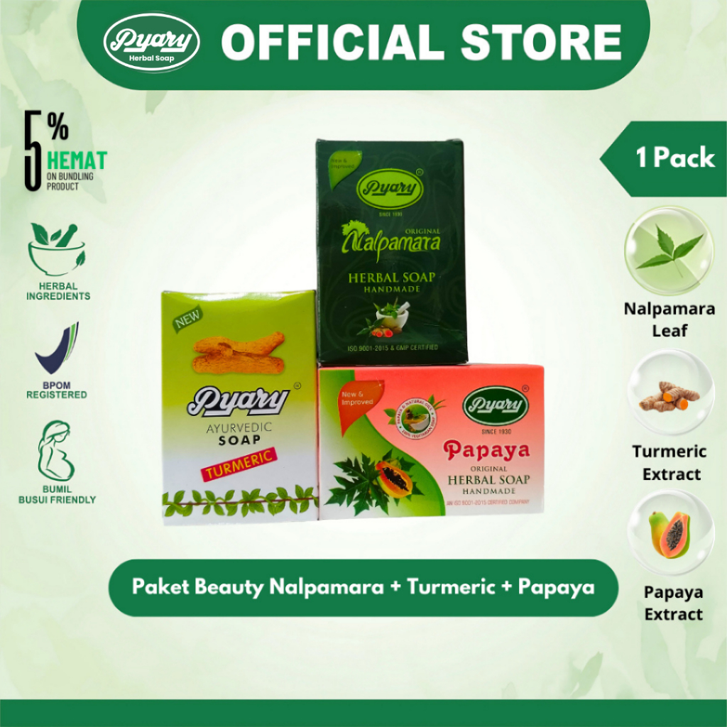 Jual PYARY 3 PCS Sabun Nalpamara Turmeric Papaya - Paket Beauty ...