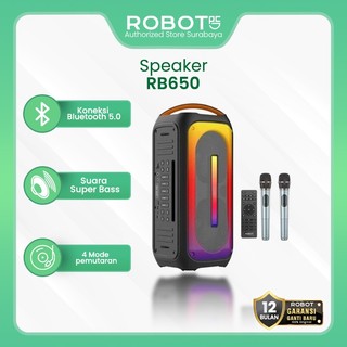 Jual ROBOT RB650 Speaker Karaoke + Mic Wireless Super Bass 50W RGB ...