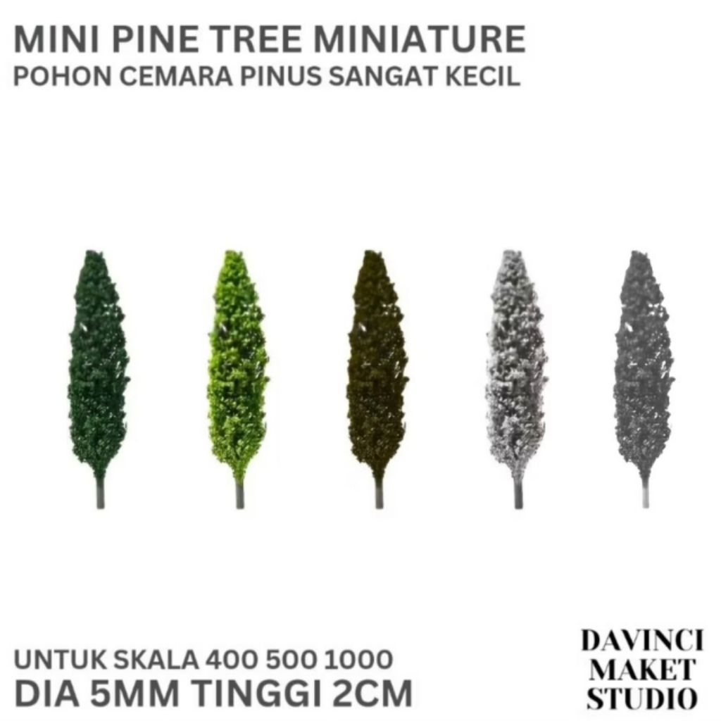 Jual (C2) Miniatur Pohon Cemara 2cm Kecil Maket Diorama Warna Monokrom ...