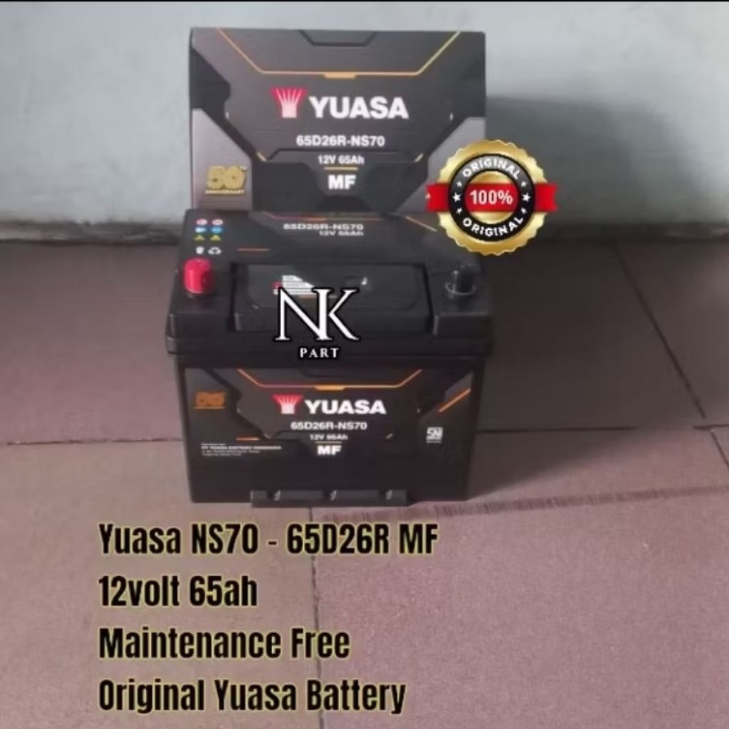 Jual Aki Accu Mobil Yuasa NS70 65D26R MF 12V 65Ah Aki Kering Original Yuasa | Shopee Indonesia