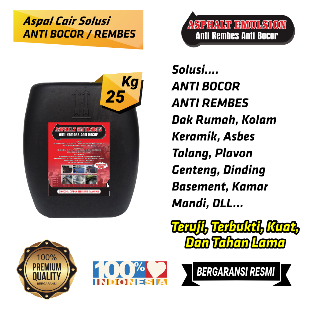 Jual Cat Tembok Anti Bocor Aspal Cair Anti Bocor Tahan Air Asphalt ...
