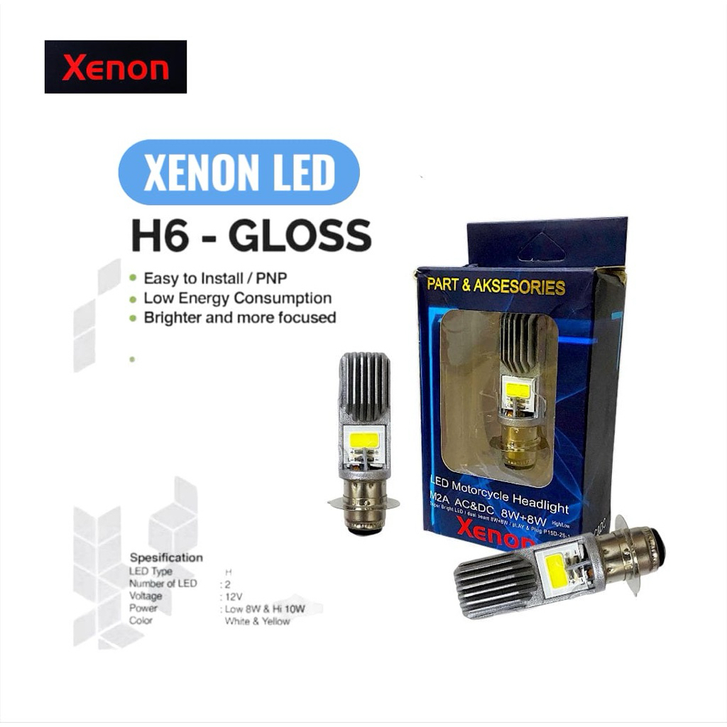 Jual Lampu Depan Led H6 Bolam Lampu Depan Led Kaki 1 Universal Motor ...