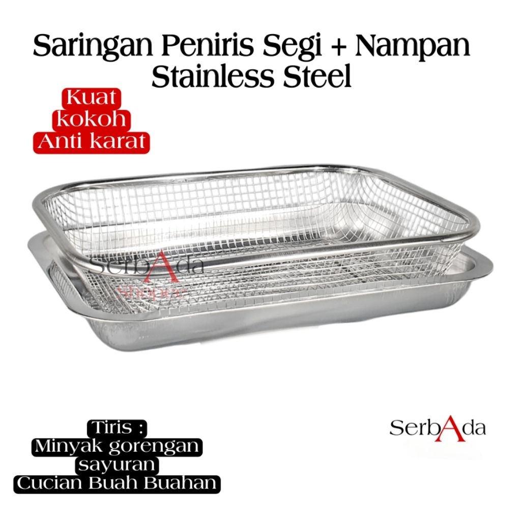 Jual A1 Alat Peniris Satu Set Jumbo Stainless Tebal Keranjang Saringan ...