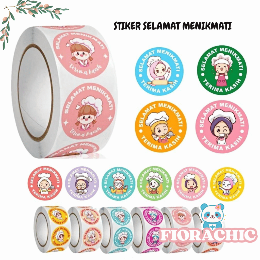 Jual FC- STIKER SELAMAT MENIKMATI H788 STICKER BULAT ROLL MAKANAN KUE ...