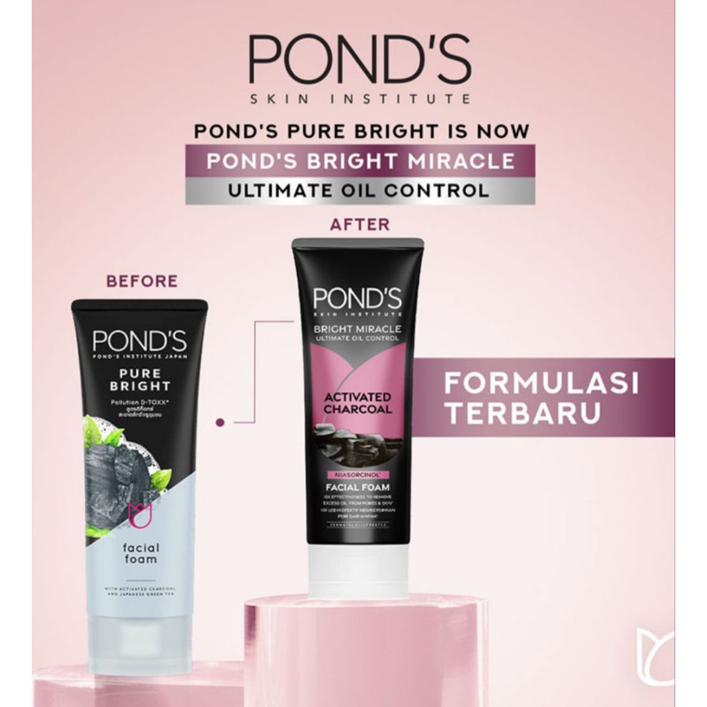 Jual Ponds facial foam 100 ml / ponds pencuci muka activated charcoal ...