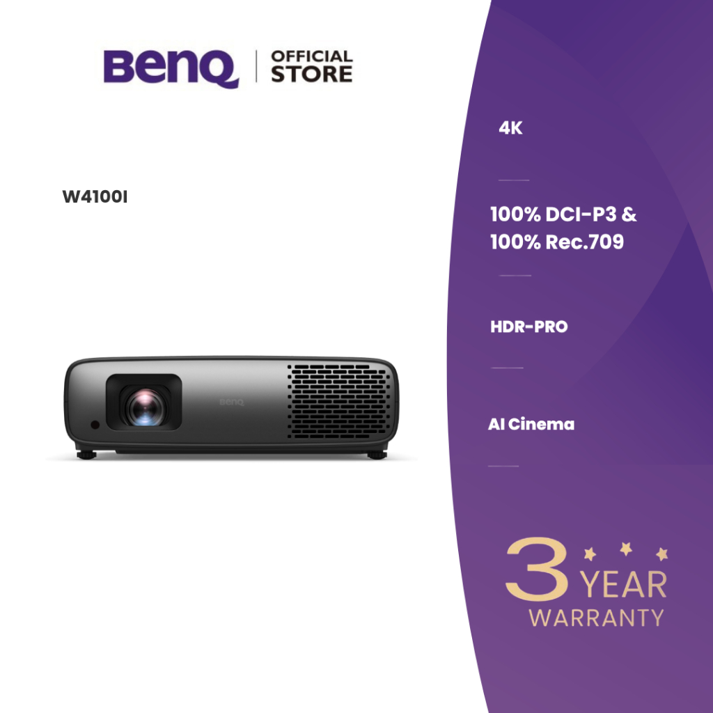 Jual BenQ Projector W4100i | 4K HDR LED Smart Projector with 100% DCI ...