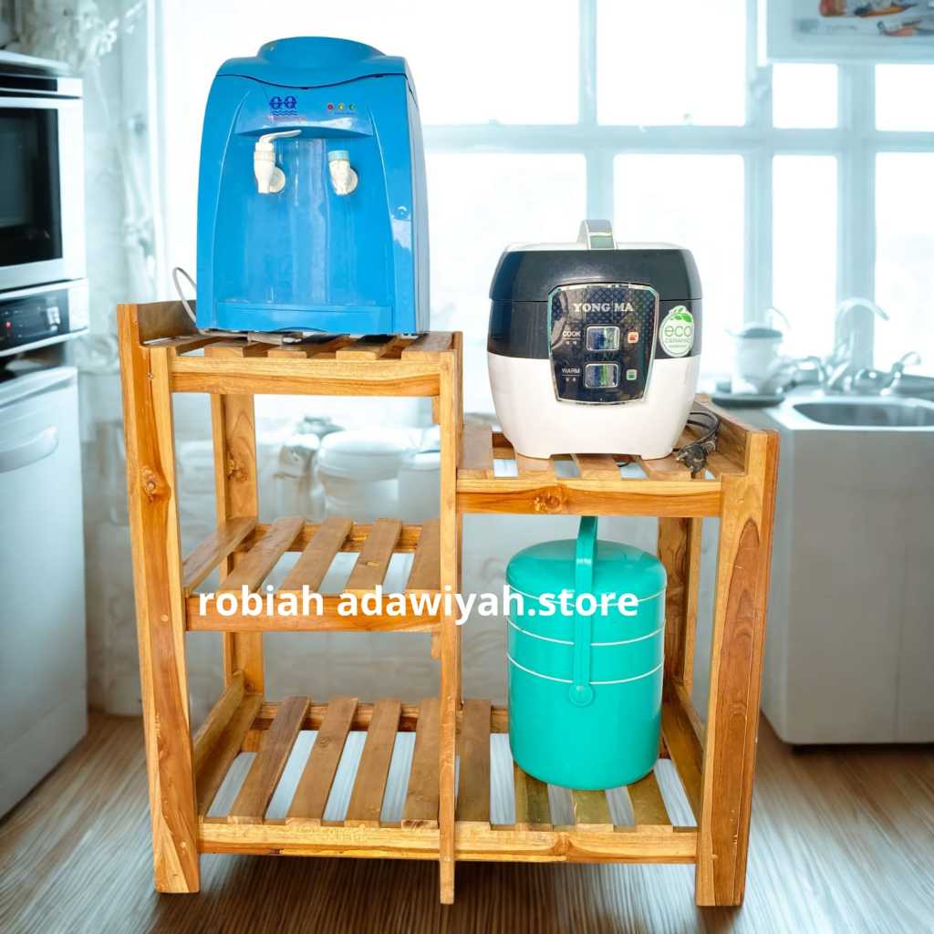 Jual Rak Dispenser Galon Lemari Dispenser Rice cooker Kayu jati ...