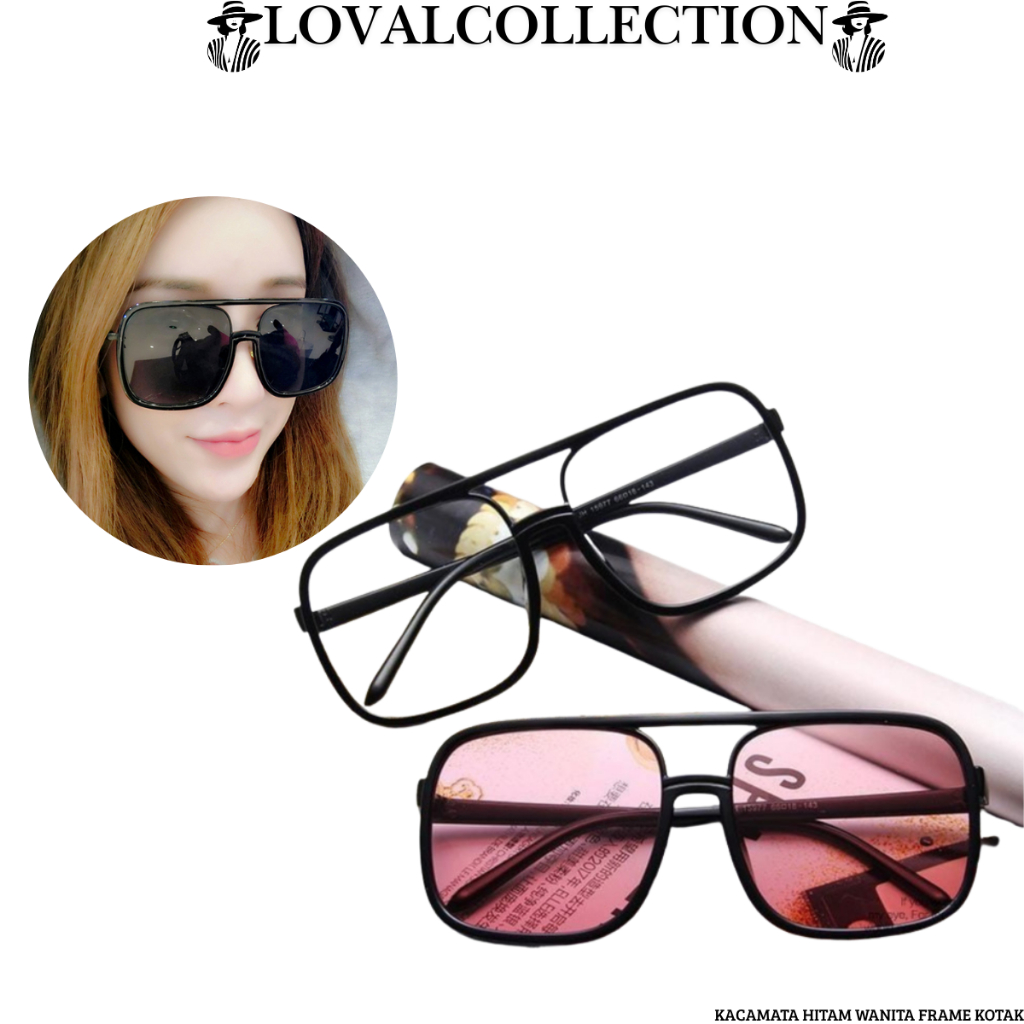 Jual LC KACAMATA HITAM WANITA FRAME KOTAK GAYA STYLE FASHION SUNGLASSES ...