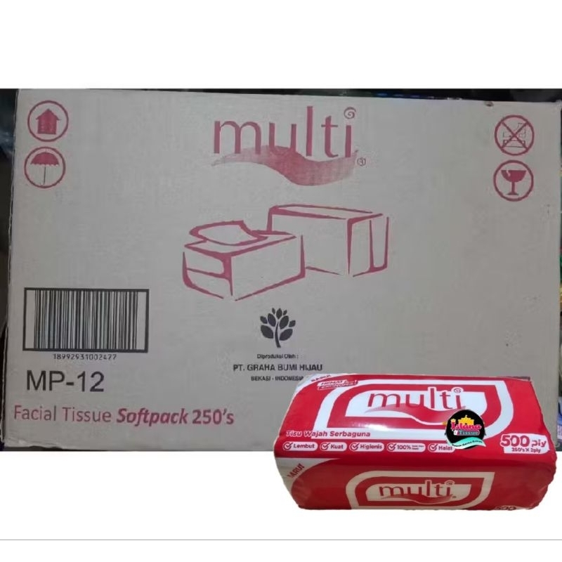 Jual ( 1 KARTON isi 40 pcs ) Tissue MULTI 250 Sheet / 500 helai new ...