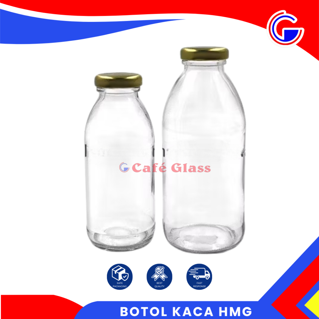 Jual Botol Kaca Hmg Tutup Ulir Emas - Botol Minuman Bening Elegan Untuk ...