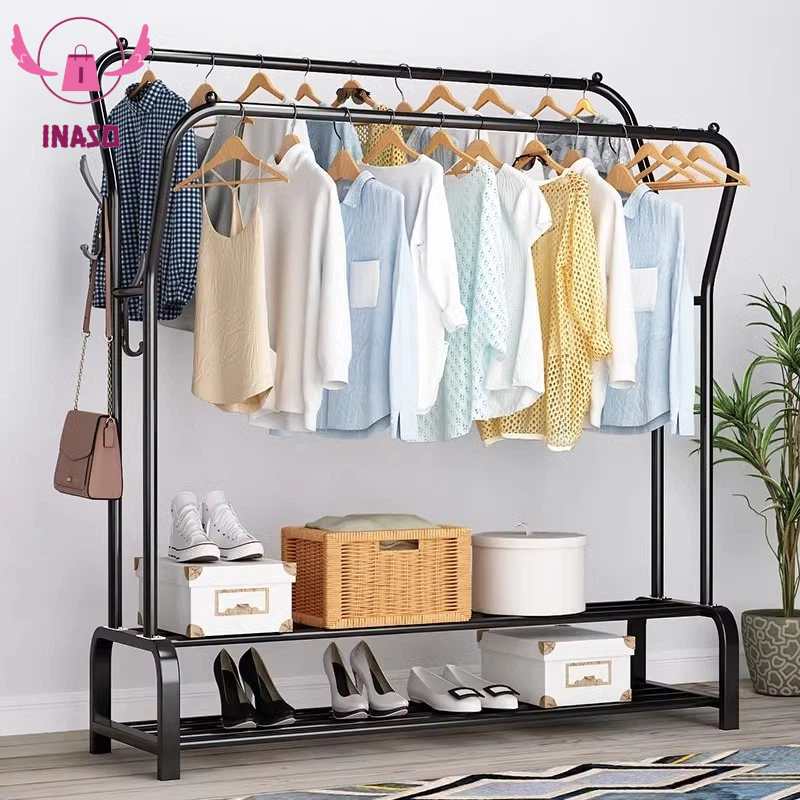 Jual INASO Stand Hanger Baju Rak Gantung Pakaian Stainless Rak Portable ...