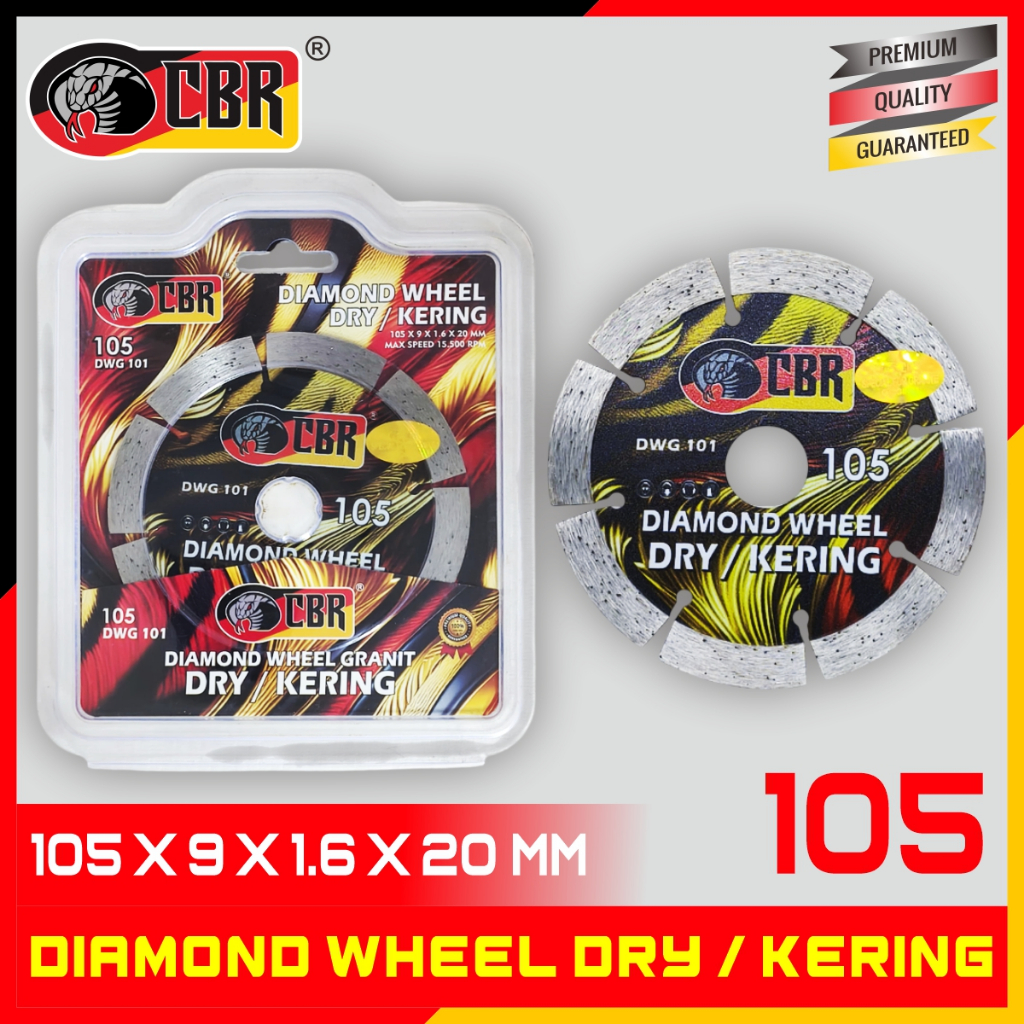Jual CBR DIAMOND WHEEL RED GOLD DRY 105 x 9 x 1,6 x 20 mm 15.500 RPM ...