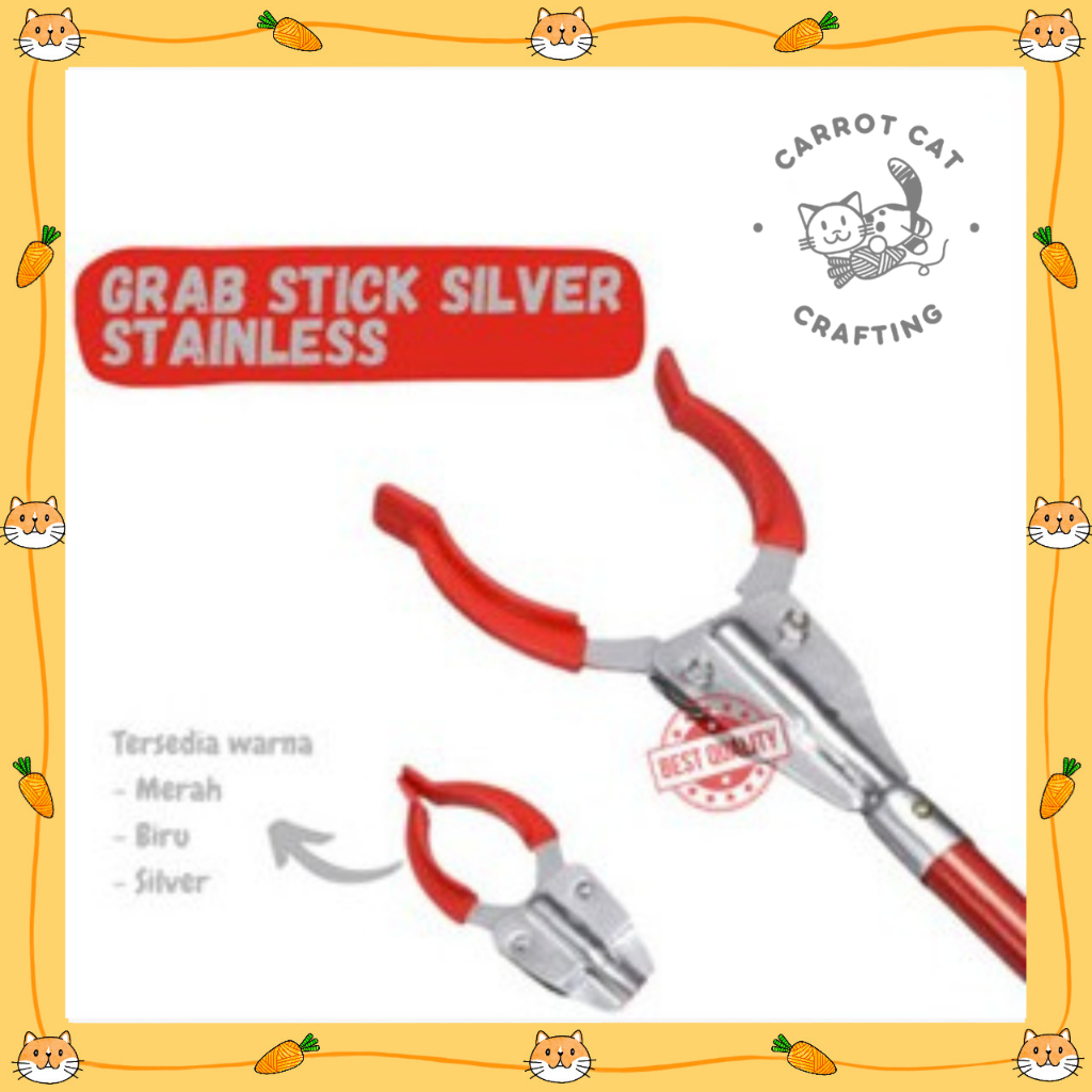 Jual Grab stick Silver Stainless / Plastik/ Tongkat Alat Penjepit ...
