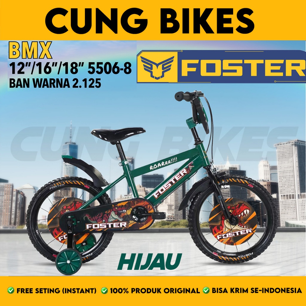 Jual Sepeda Anak Laki BMX Ukuran 12 16 18 Inch FOSTER 5506-8 JURASSIC ...