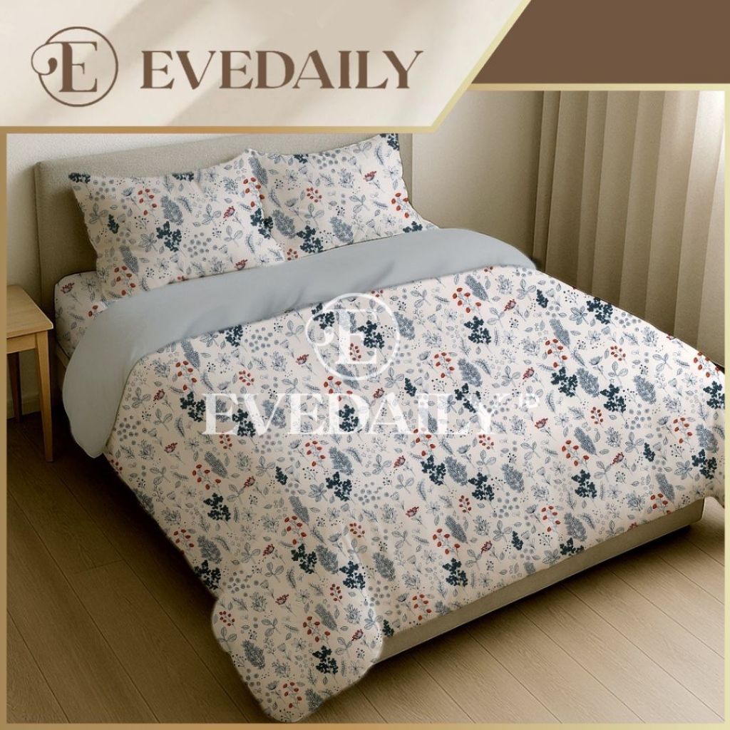 Jual Bed Cover Set Keira Mix Silver - Bunga Putih - Terbaru - 90x200 ...