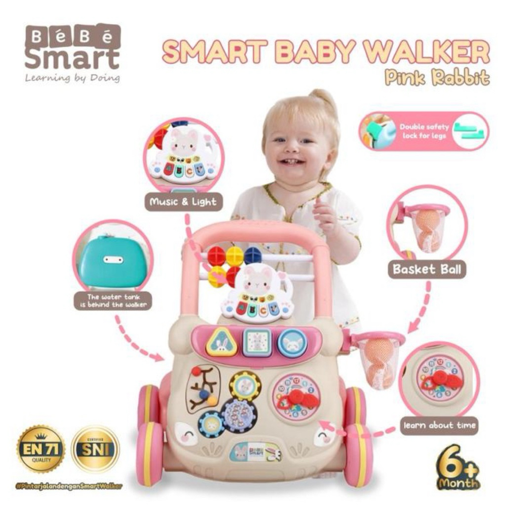 Jual Bebe Smart Push Walker - Pink Rabbit | Shopee Indonesia