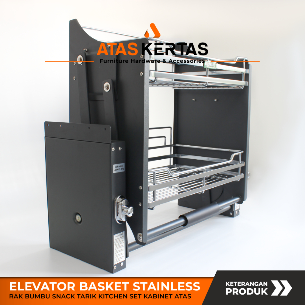 Jual Best Seller Rak Tarik Elevator Steel Chrome Pull Down untuk Kabinet Kitchen Set Dapur ...