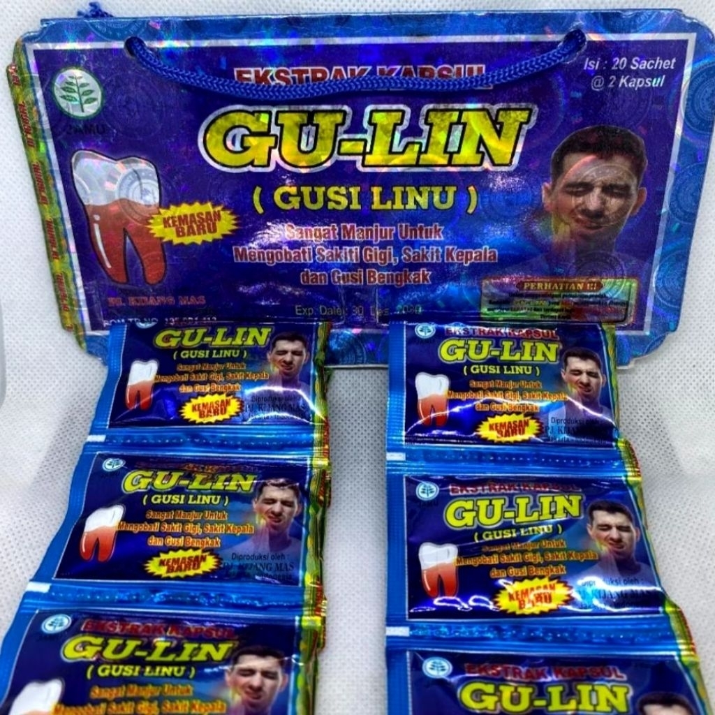 Jual Gulin Kapsul Gu Lin Obat Herbal Sakit Gigi dan Gusi 100% Original ...