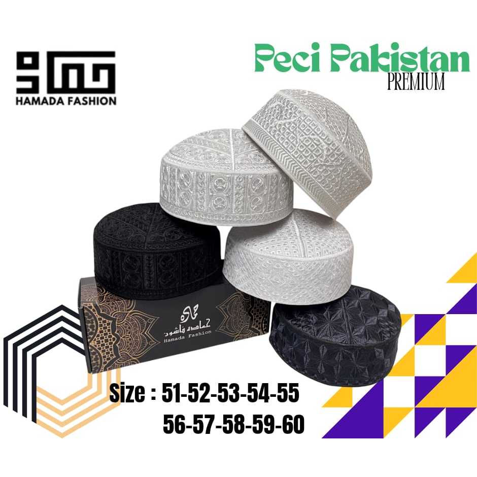 Jual PECI PAKISTAN ANAK dan DEWASA Bordir Premium, Peci Pakistan ...
