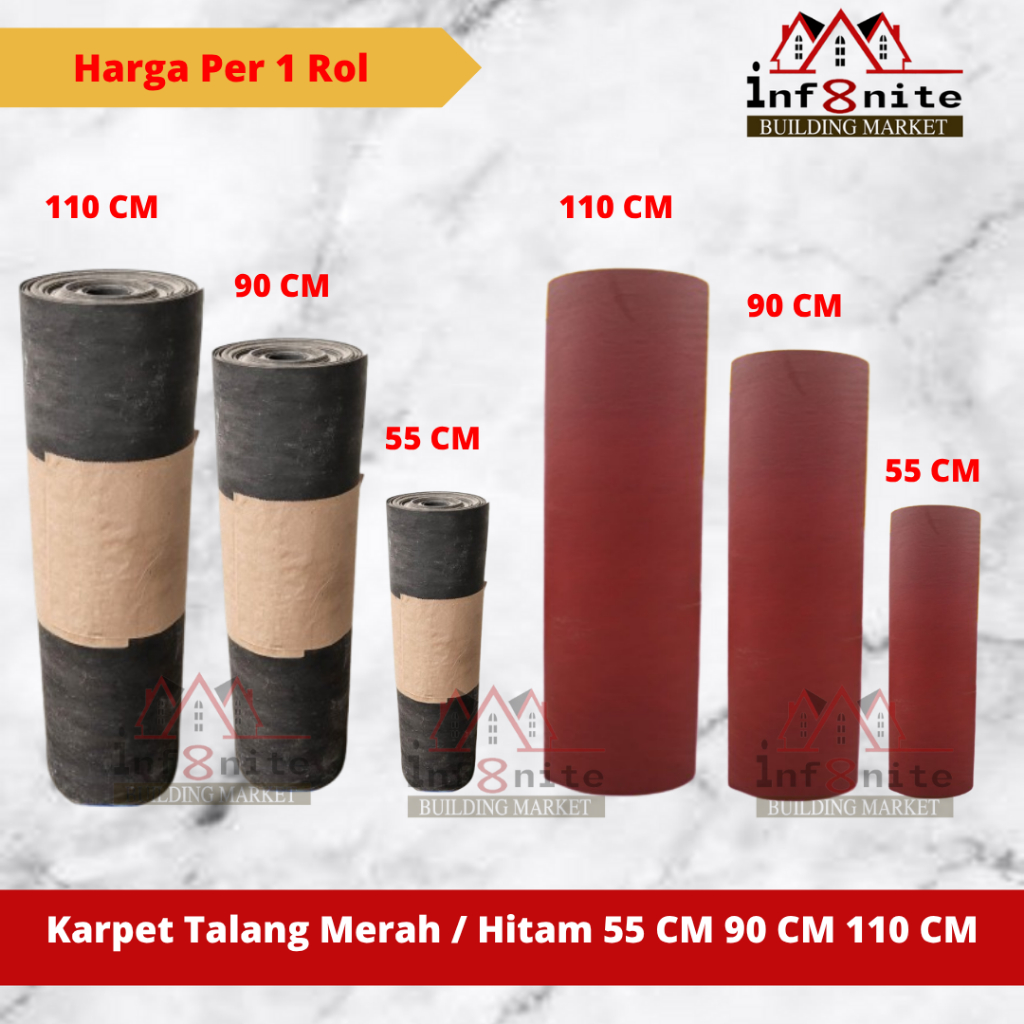 Jual Karpet Talang Air Karet Merah Dan Hitam Tebal Anti Bocor 55 90 110 CM 55CM 90CM 110CM Harga ...