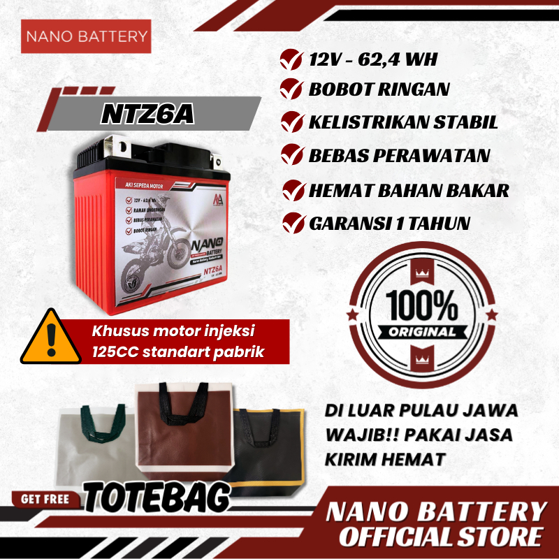 Jual NANO BATTERY Aki Motor Sodium Ion Aki Motor NTZ6A Aki Motor 125CC ...