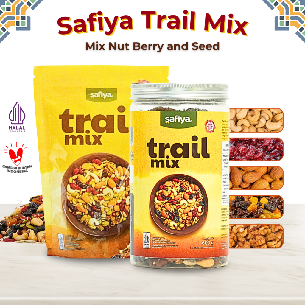 Jual Trail Mix Safiya 600 Gram | Isi Lengkap Kacang Biji Bijian Buah ...