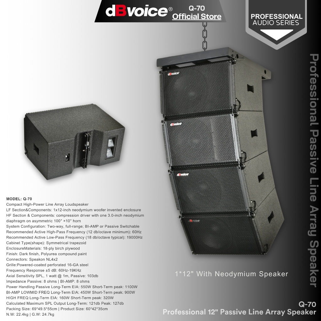 Jual Professional Passive Line Array Speaker 1x12" Full Neodymium ...