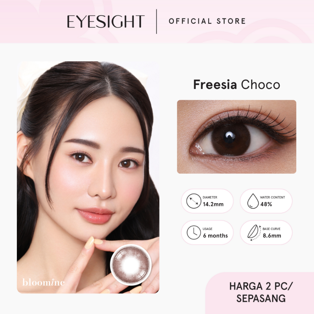 Jual EYESIGHT LENSES Softlens Bloominc Freesia Choco | Softlens Korea ...