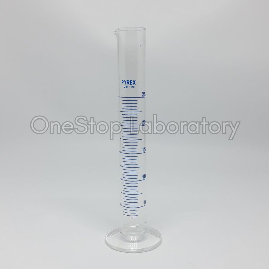 Jual Gelas ukur kaca 25 ML Measuring cylinder skala biru PYREX silinder ...