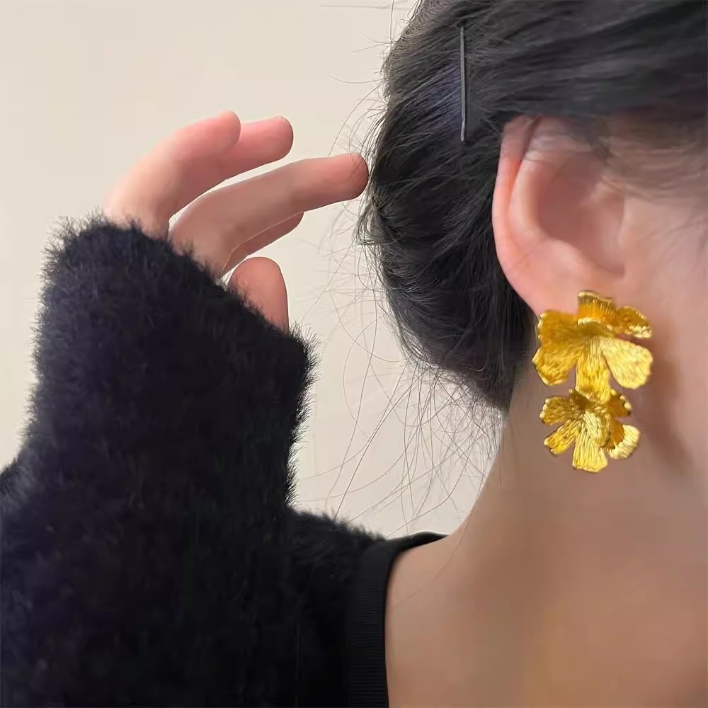 Jual Anting Bunga Emas Full Bloom Mewah Elegan 1 Set Bertingkat (Takota ...