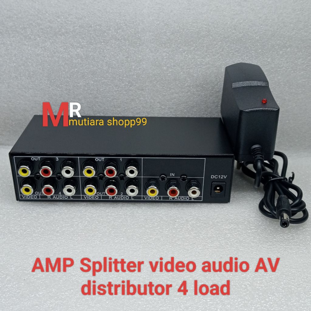 Jual AMP Splitter video-audio 4 Load AV Distributor 4 Load. | Shopee ...