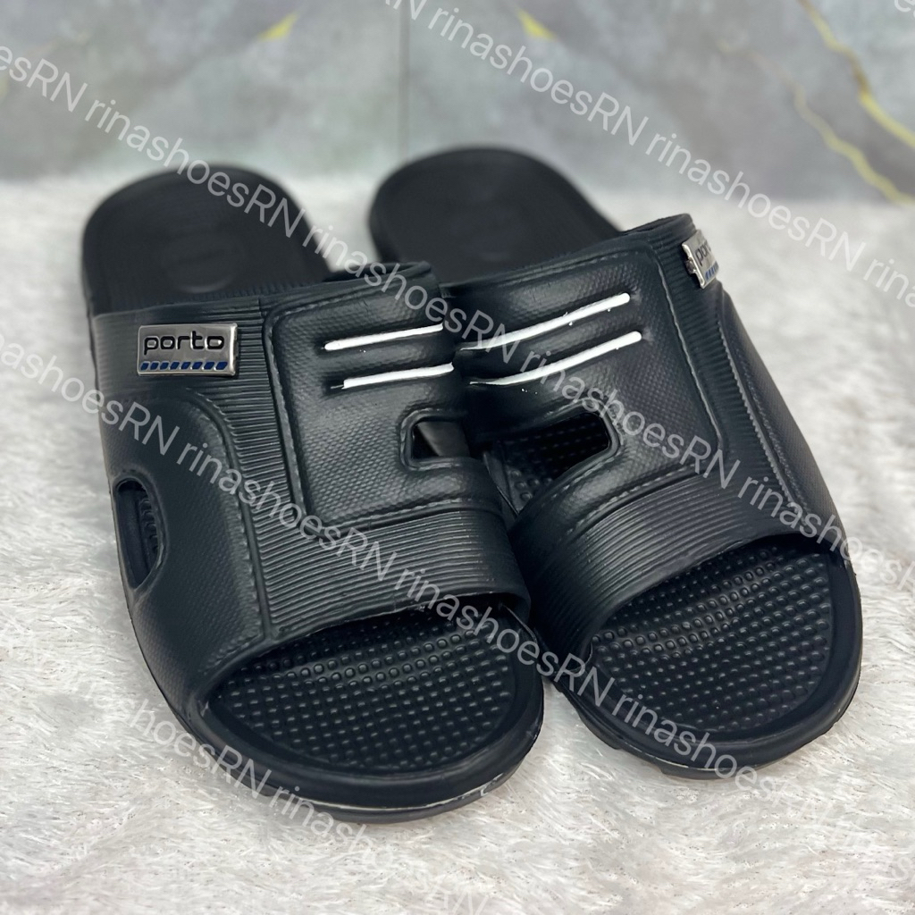 Jual RN sandal selop pria PORTO 1007M Hitam Dewasa 39-44 | Shopee Indonesia