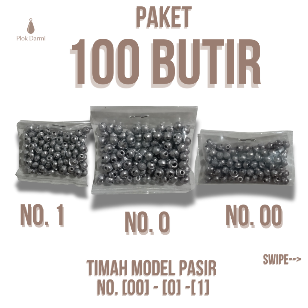 Jual 100 Butir | Timah Pancing Model Pasir Timah Khusus Untuk Ikan ...