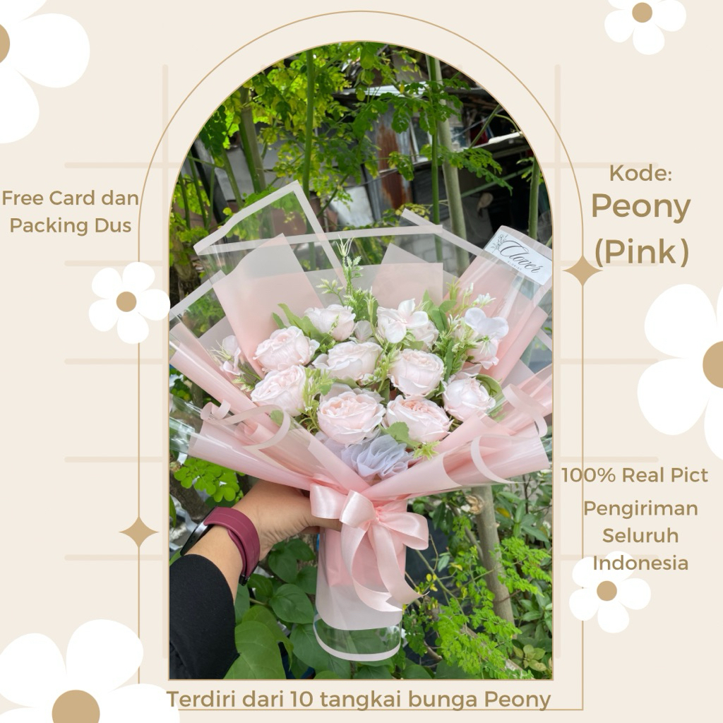 Jual 10 STEM PEONY BOUQUET - BUKET BUNGA PEONY ARTIFICIAL BUNGA PALSU ...