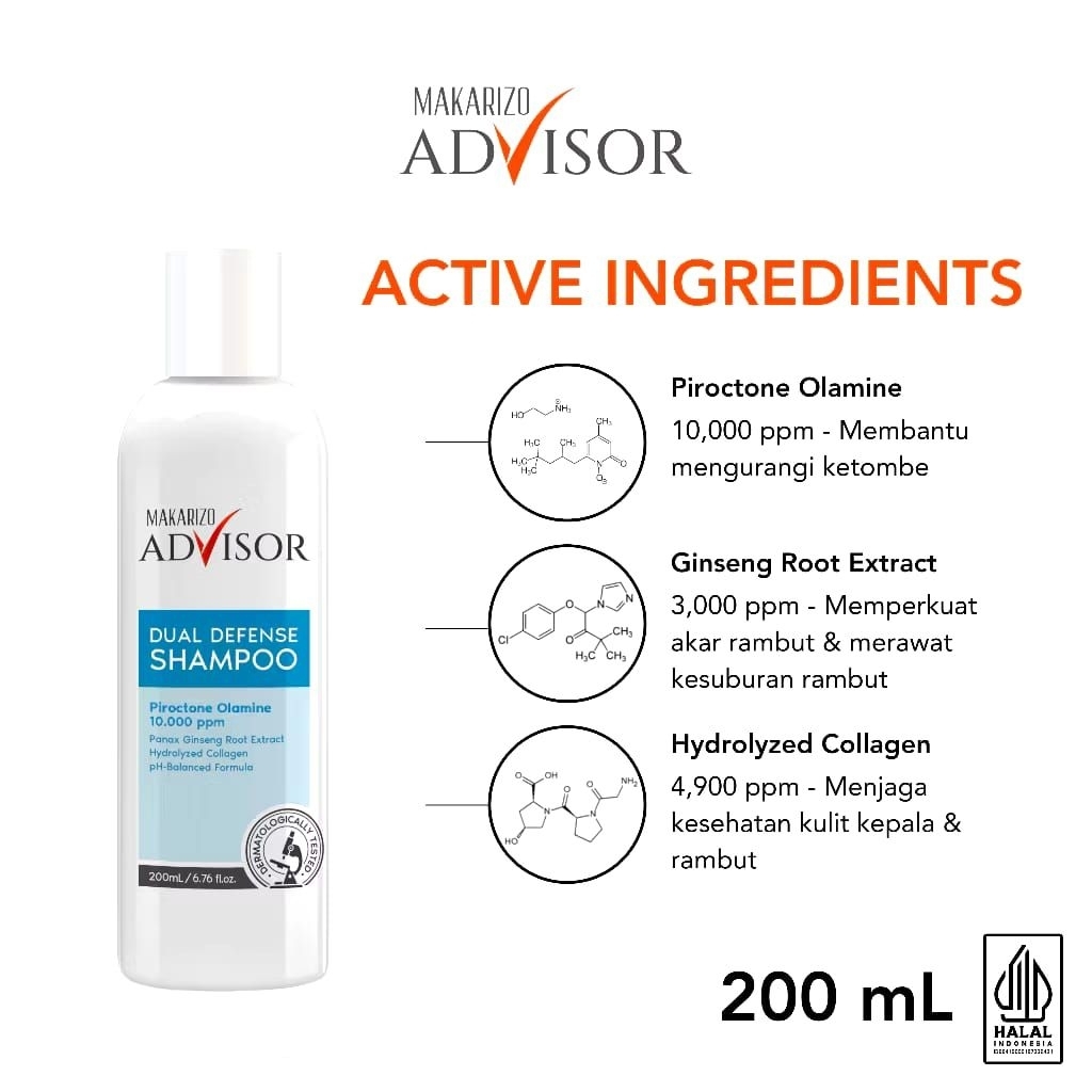 Jual Makarizo Advisor Dual Defense Shampoo 200mL - Shampoo 2 in 1 for ...
