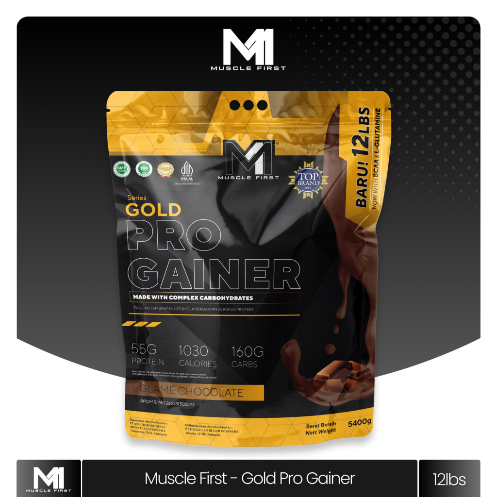 Jual Muscle First Pro Gainer 12 lbs Mass Weight M1 Gold Pro Gainer ...