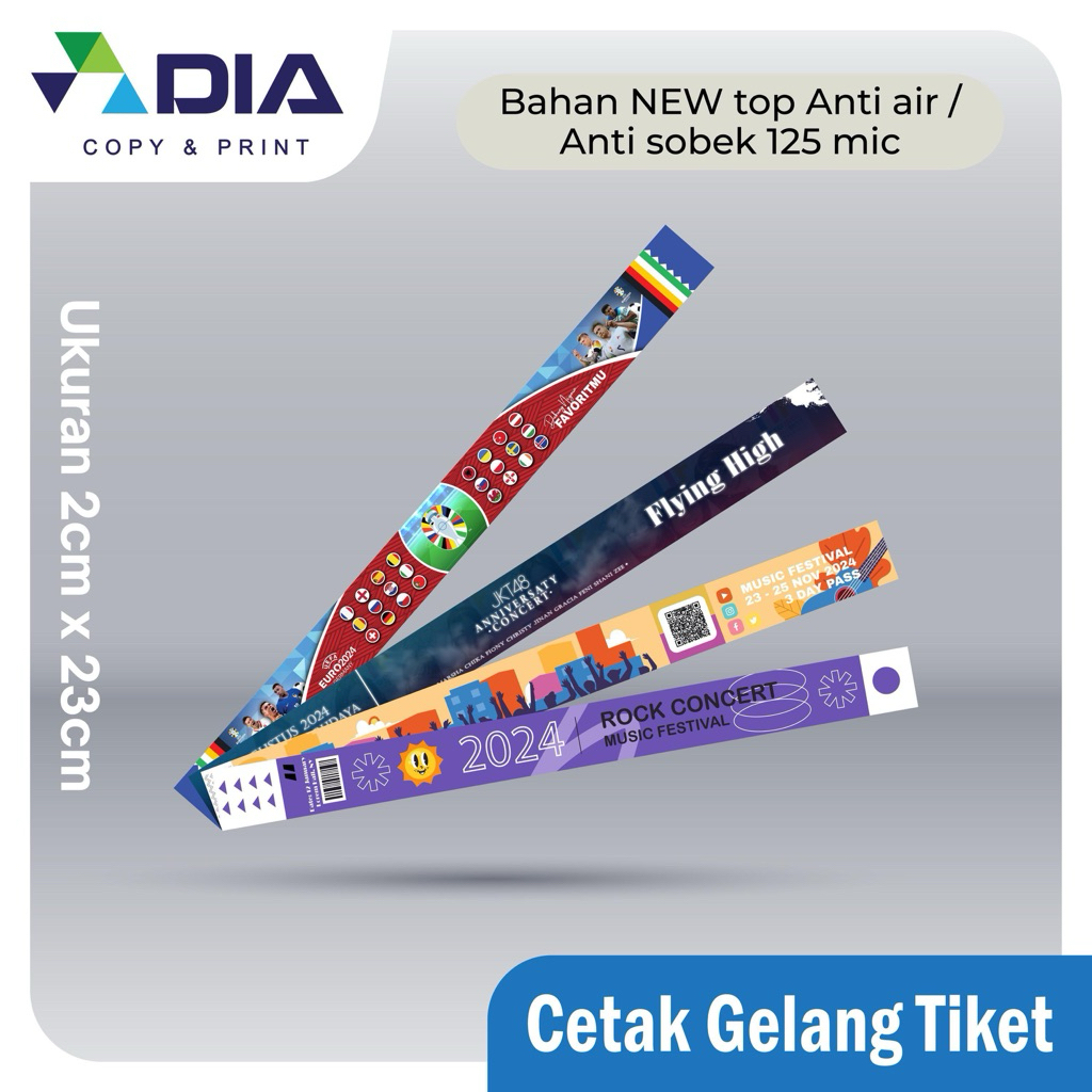 Jual Gelang Tiket Event / Gelang Tiket Masuk Custom / Lem 3M / Termurah ...