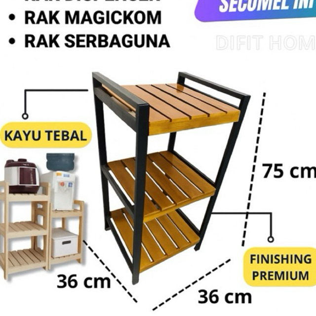 Jual 3 tingkat Rak Susun Kayu Minimalis Serbaguna / Rak Dispenser ...