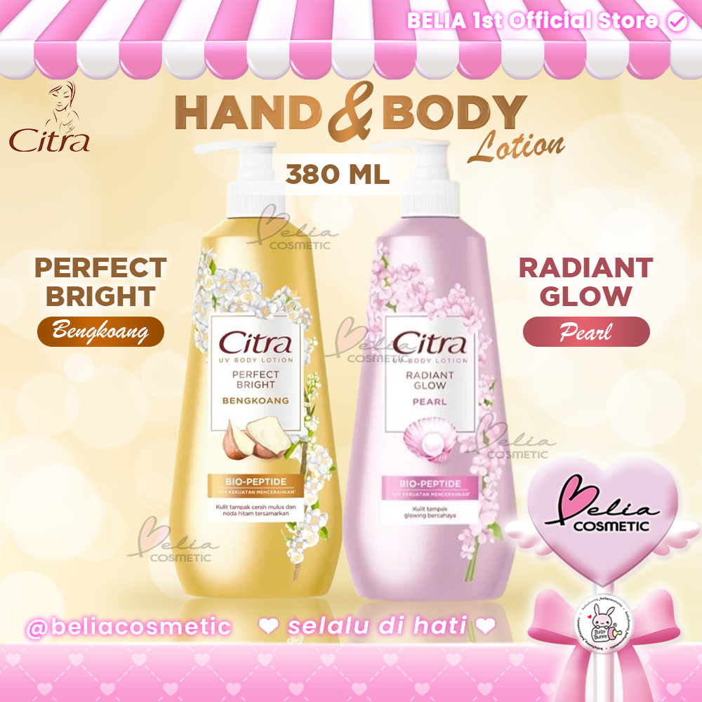 Jual BELIA CITRA Hand & Body Lotion PUMP 380ml | Pearly Glow UV | Bengkoang Natural Glow UV ...