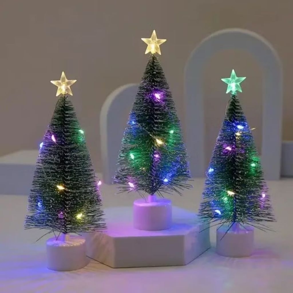 Jual Pohon Natal Pinus Mini Dengan Lampu LED Dekorasi Natal Mewah ...