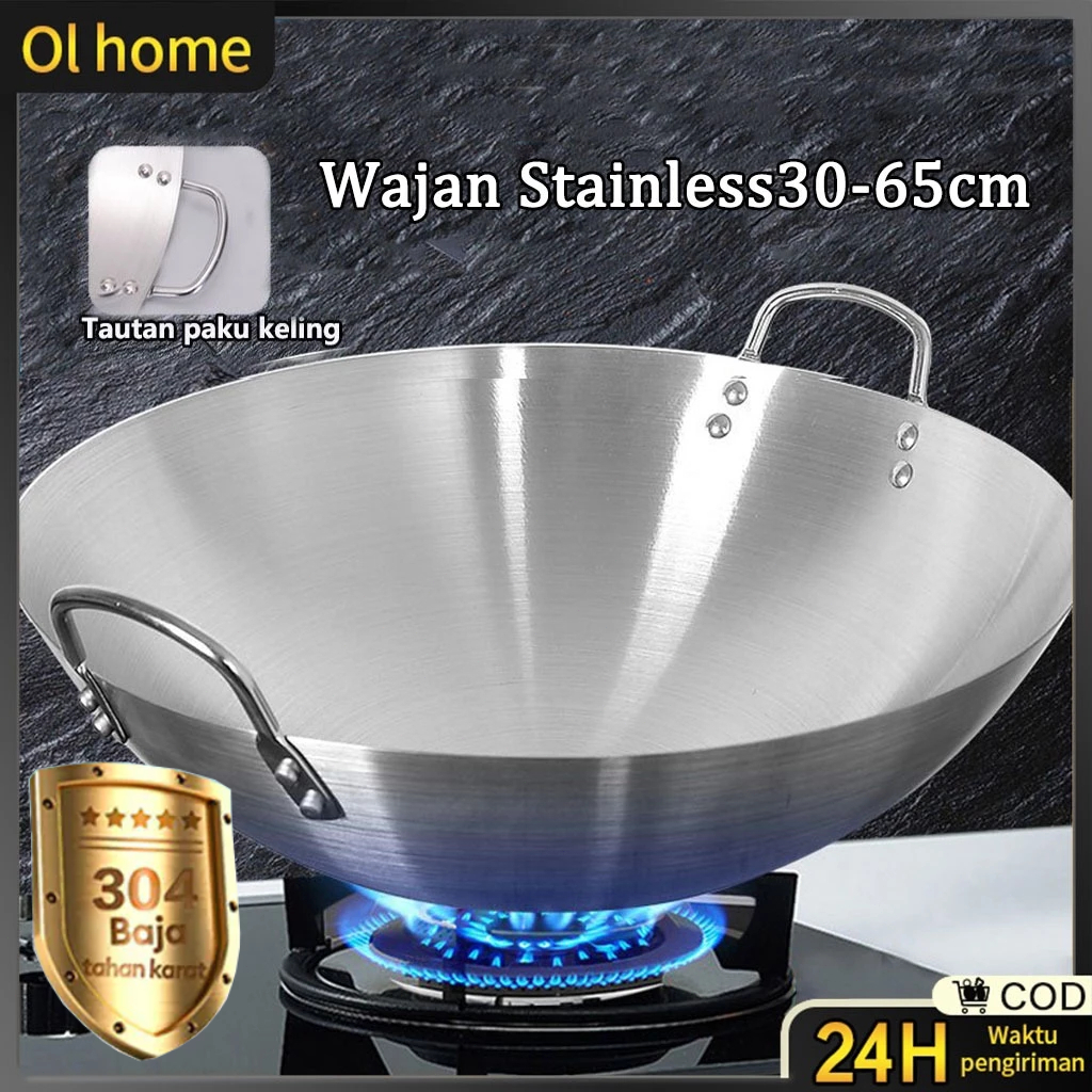 Jual Olhome Wajan Stainless Steel 304 Besar Katel Anti Lengket Tebal ...