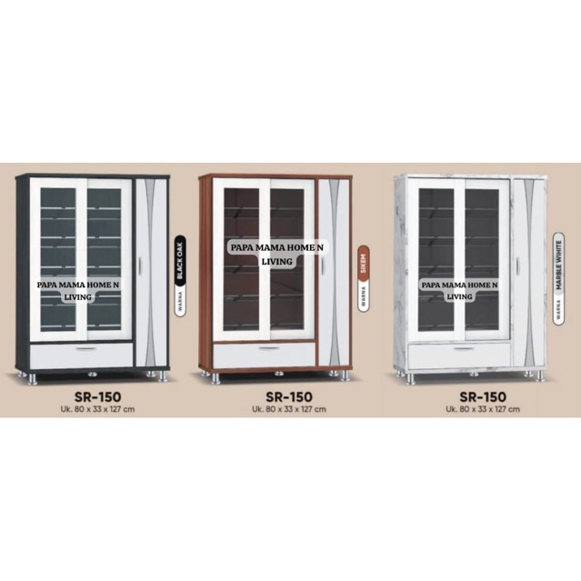 Jual Lemari Sepatu 3 Pintu - Rak Sepatu Sliding&Swing Uk.80cm - Rak ...