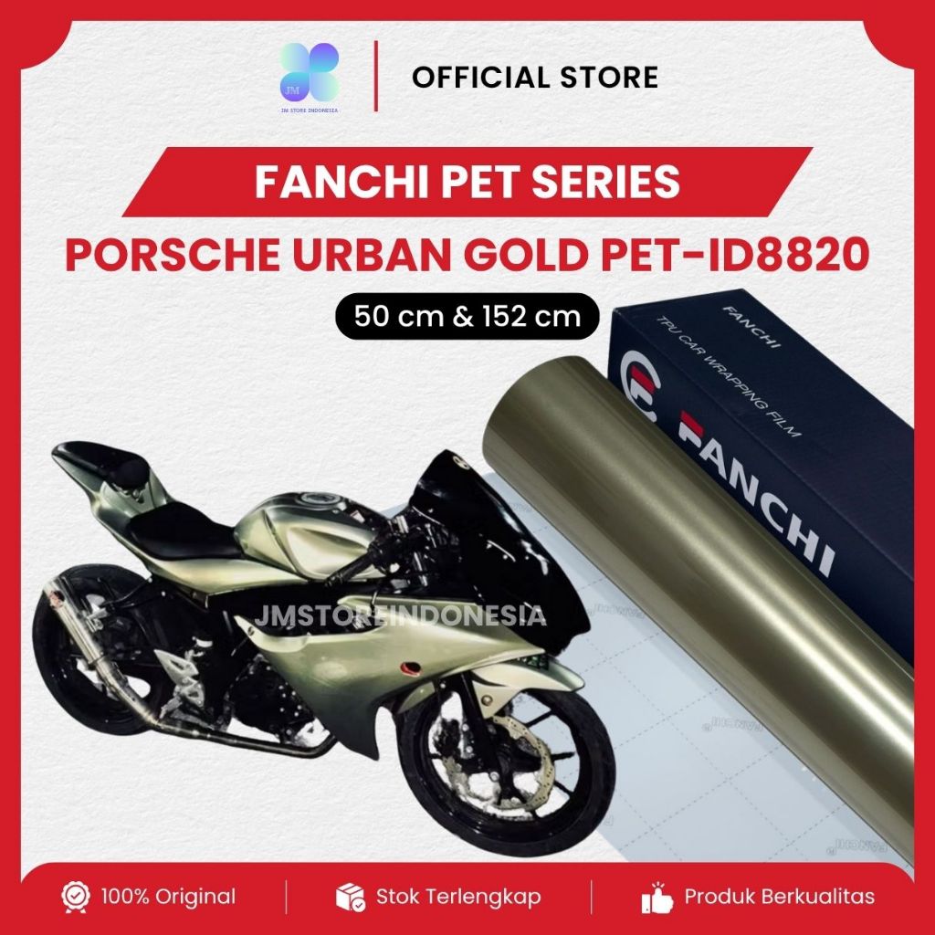 Jual Fanchi Stiker Skotlet PET Porsche Urban Gold Decal Mobil Motor ...