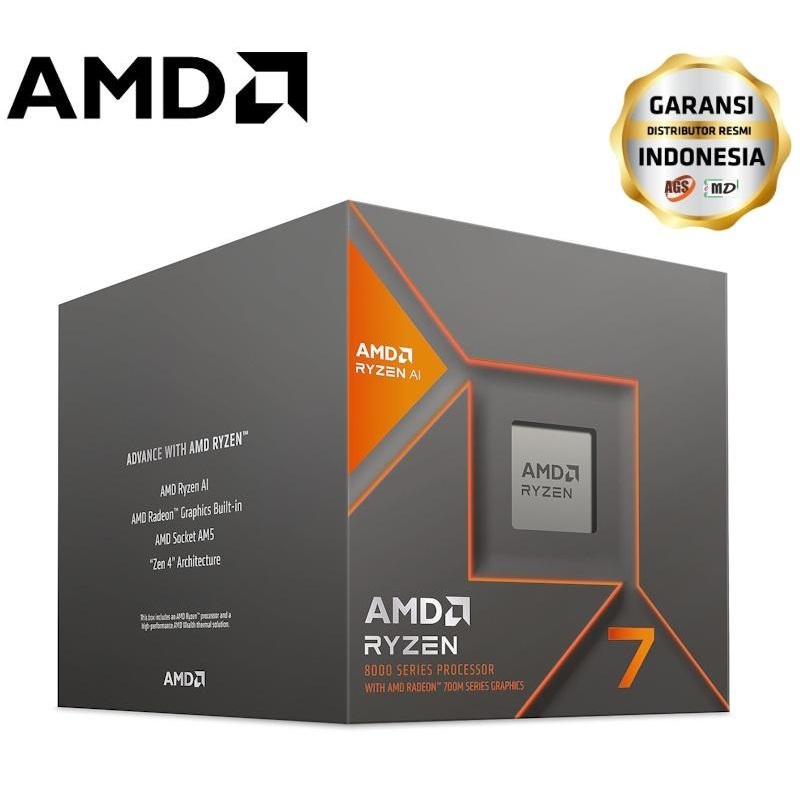 Jual AMD RYZEN 7 8700G BOX CPU Processor AMD AM5 Zen4 8 Cores 16 Threads with Radeon Graphic ...