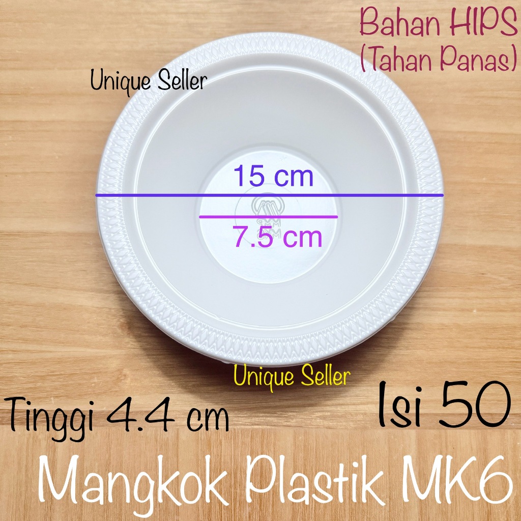 Jual [Isi50] Mangkok Plastik Kecil 14 cm M6 / Mangkok Buah Snack Jajan ...
