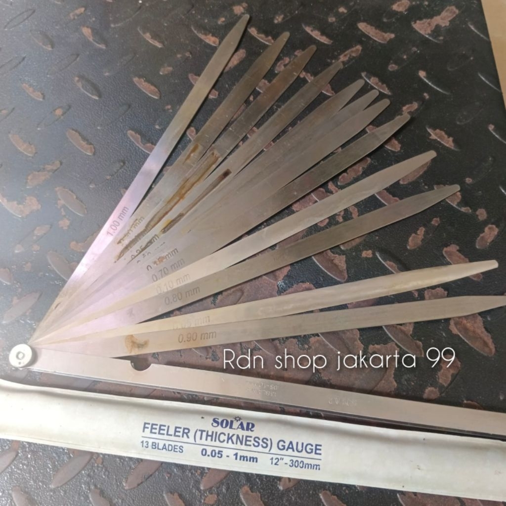 Jual Feeler Gauge 12 inch 300 mm ( 0.05-1 mm) SOLAR Alat ukur kerapatan ...