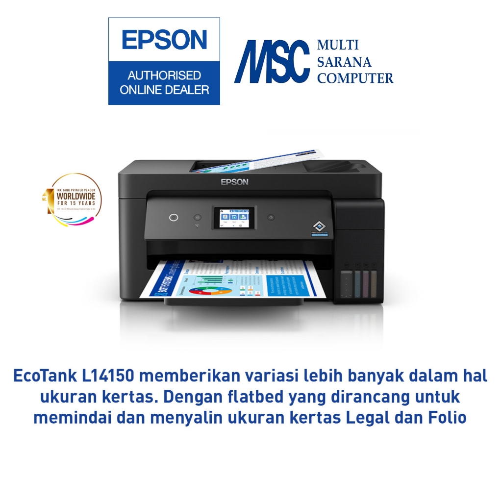Jual EPSON Printer L14150 L 14150 A3+ Wifi Duplex Fax Print Scan Copy ...