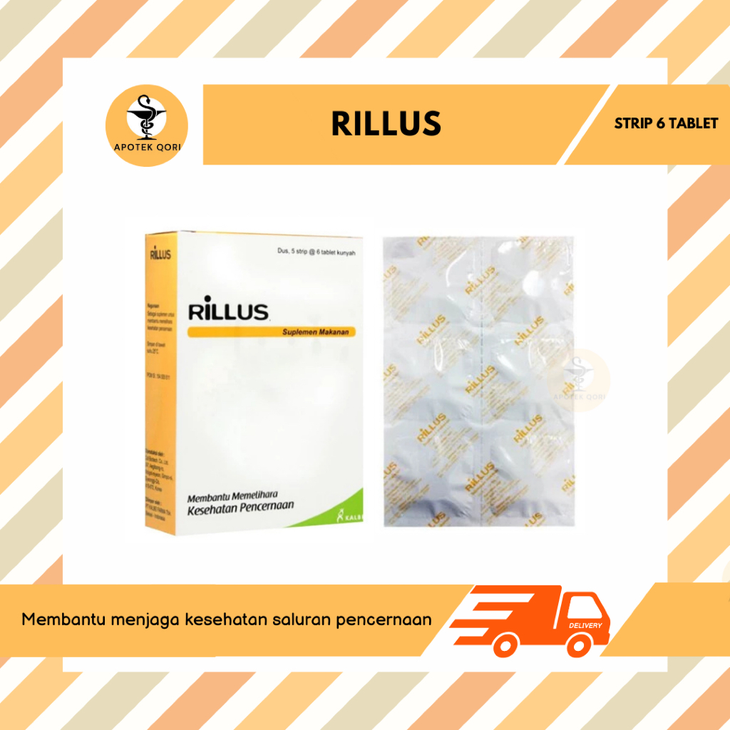 Jual RILLUS STRIP 6 TABLET / PROBIOTIK KESEHATAN SALURAN PENCERNAAN ...