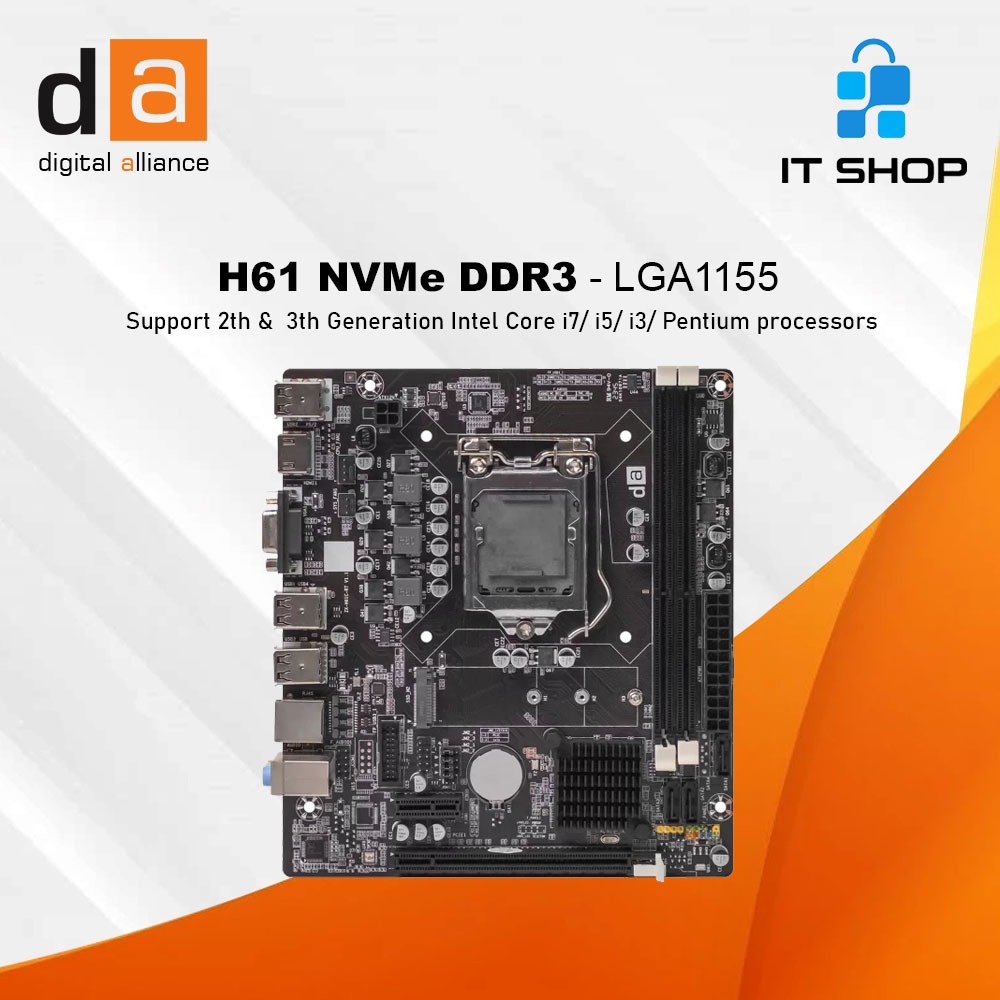 Jual Digital Alliance Motherboard H61 NVMe DDR3 - LGA1155 | Shopee ...