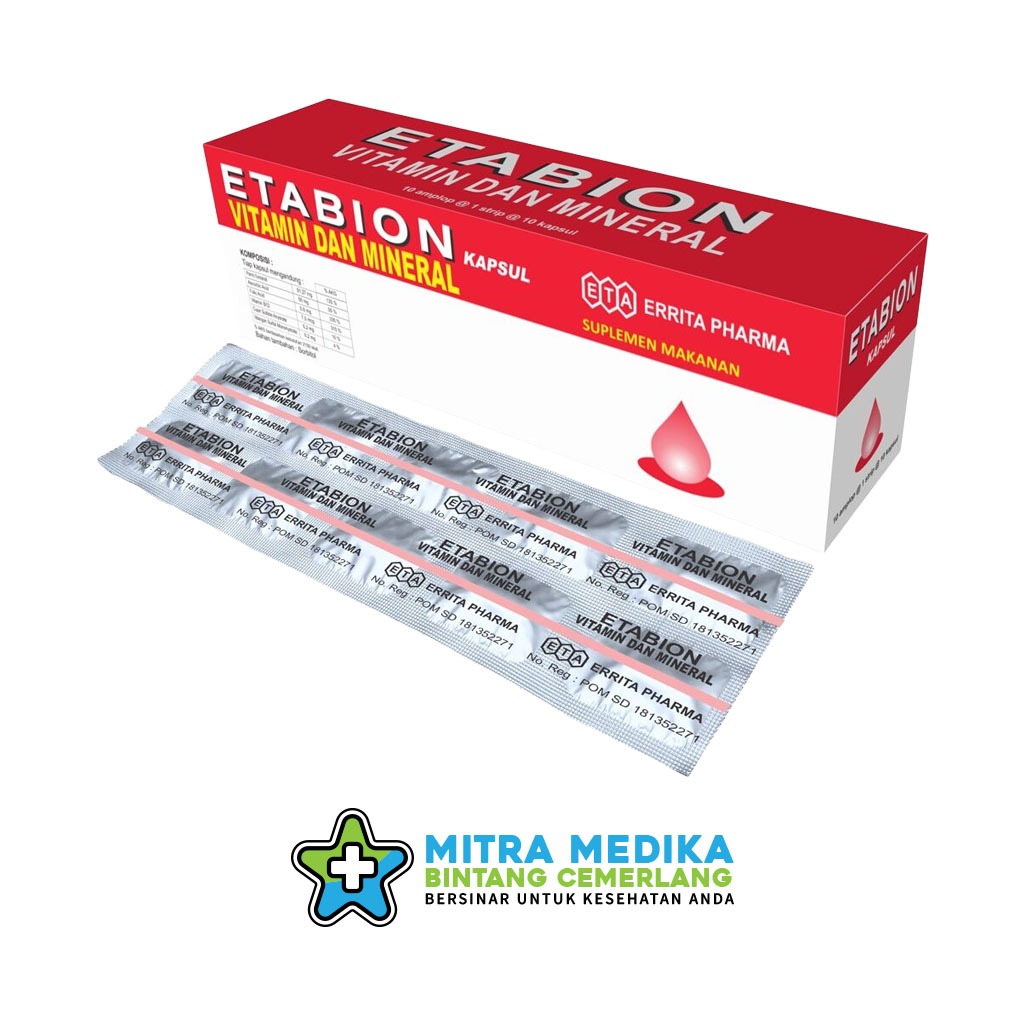 Jual ETABION KAPSUL VITAMIN & MINERALSUPLEMEN KESEHATAN (1 KOTAK@10 ...